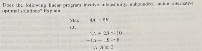 Solved Does the following linear program involve | Chegg.com
