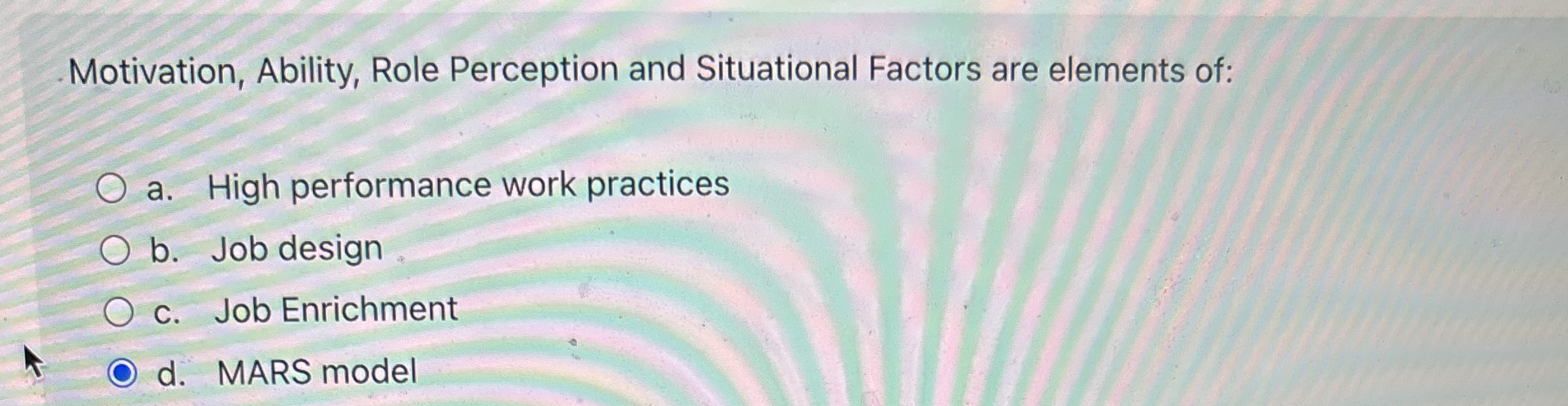 Solved Motivation, Ability, Role Perception and Situational | Chegg.com