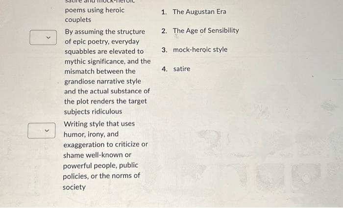 poems using heroic 1. The Augustan Era couplets | Chegg.com