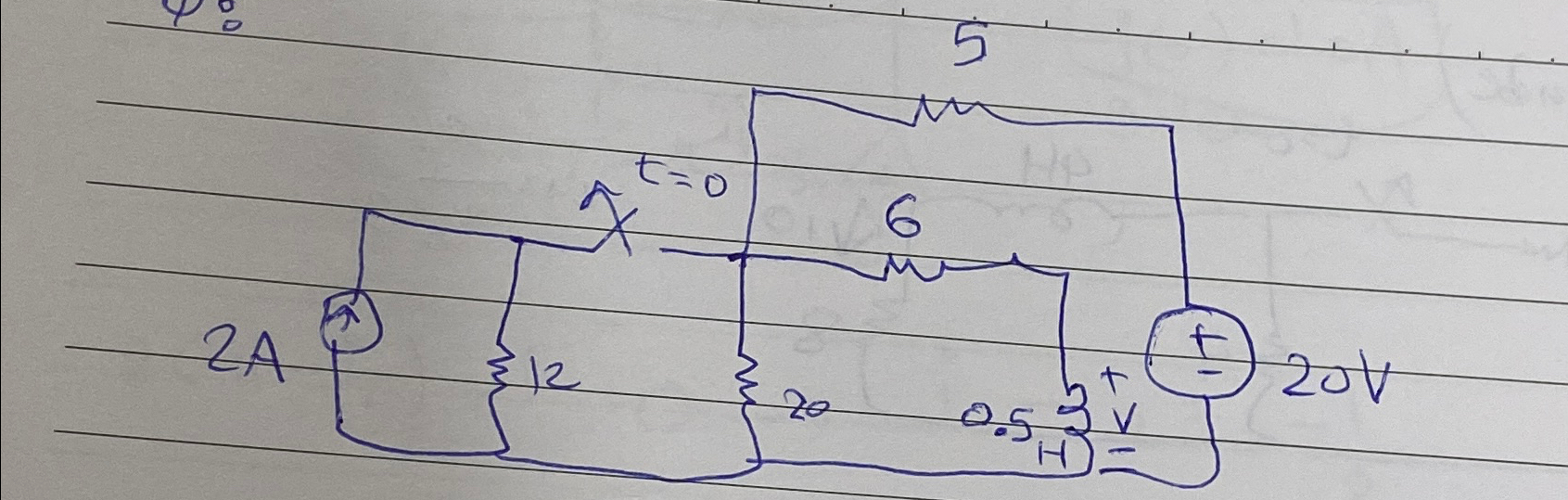 Solved Find v, ﻿first order circuit RL | Chegg.com