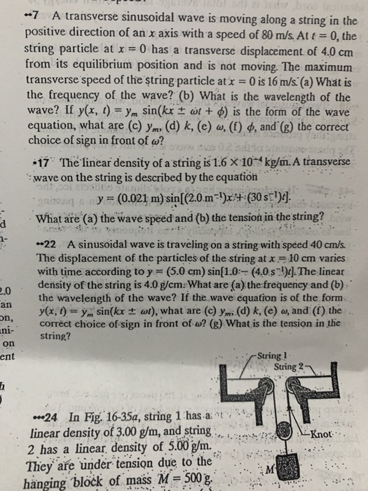 Solved P . -7 A transverse sinusoidal wave is moving along a | Chegg.com