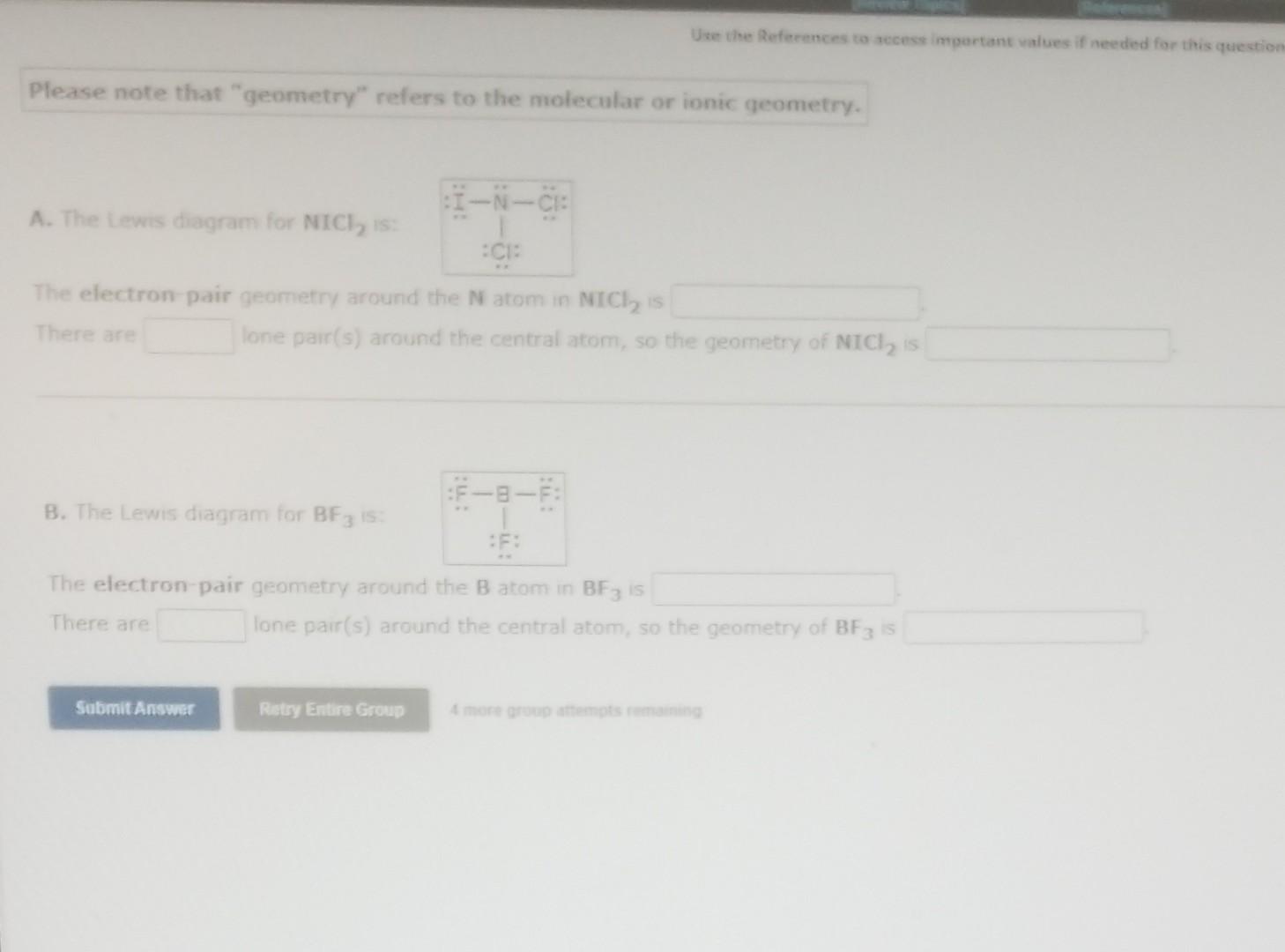 Solved Please note that "geometry" refers to the molecular | Chegg.com