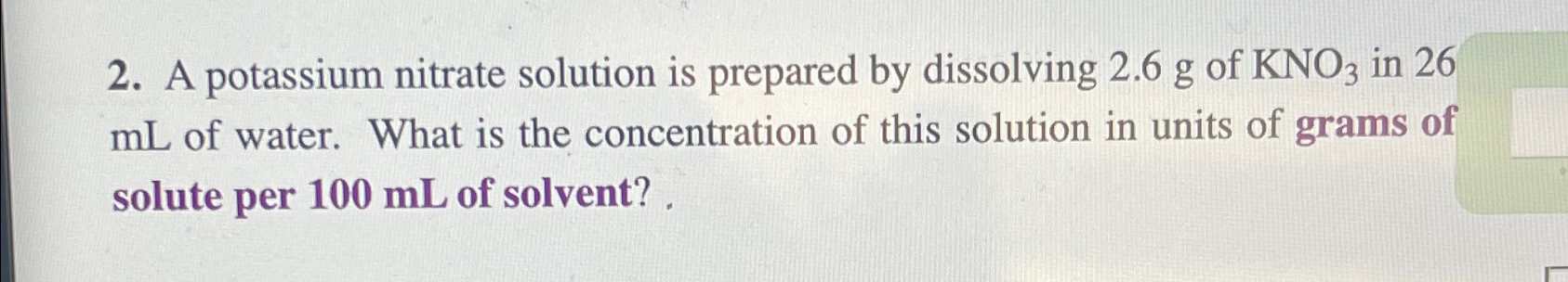 Solved A potassium nitrate solution is prepared by | Chegg.com