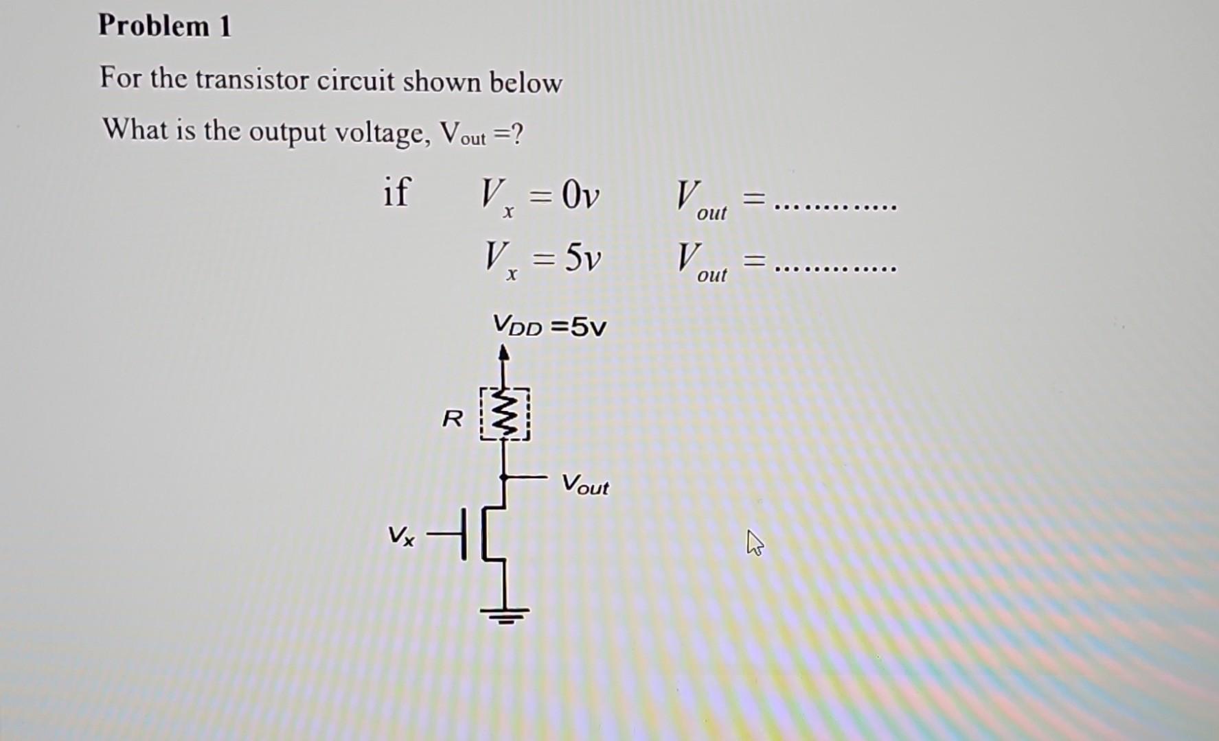 Solved For the transistor circuit shown below What is the | Chegg.com