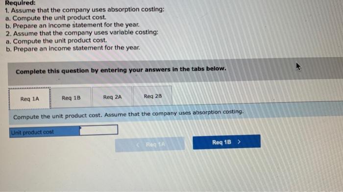 Solved Lynch Company manufactures and sells a single | Chegg.com