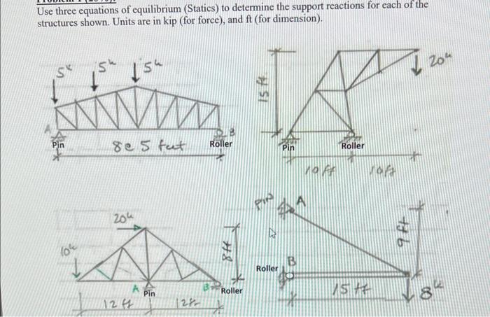 Solved Use three equations of equilibrium (Statics) to | Chegg.com