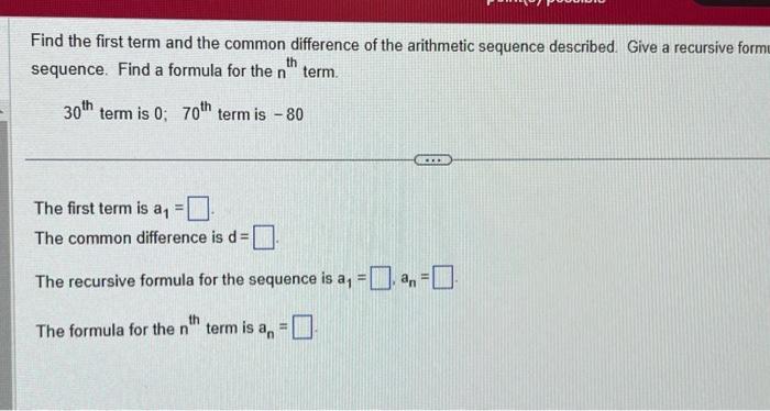 Solved Find the first term and the common difference of the | Chegg.com