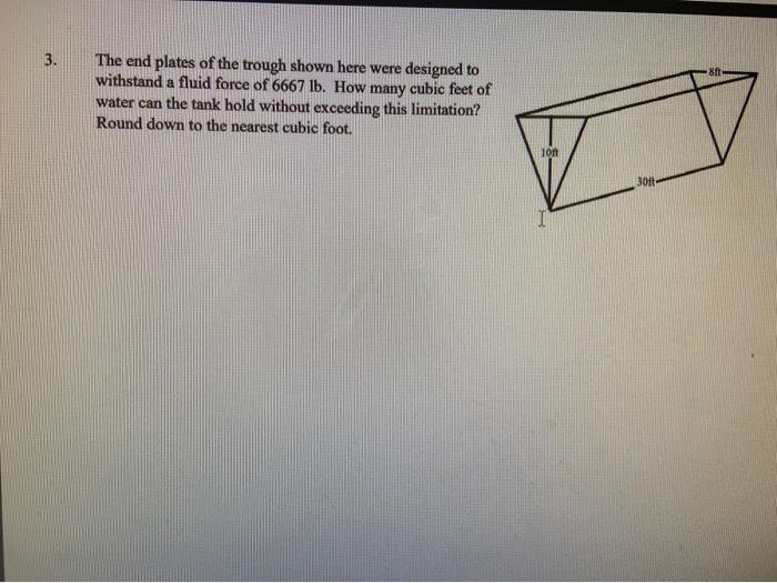 Solved 3. The end plates of the trough shown here were | Chegg.com