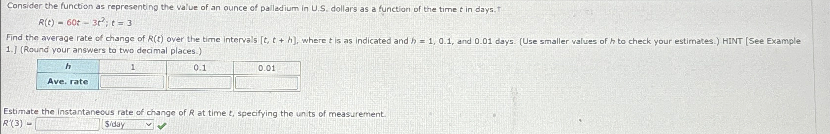 Solved Consider the function as representing the value of an | Chegg.com