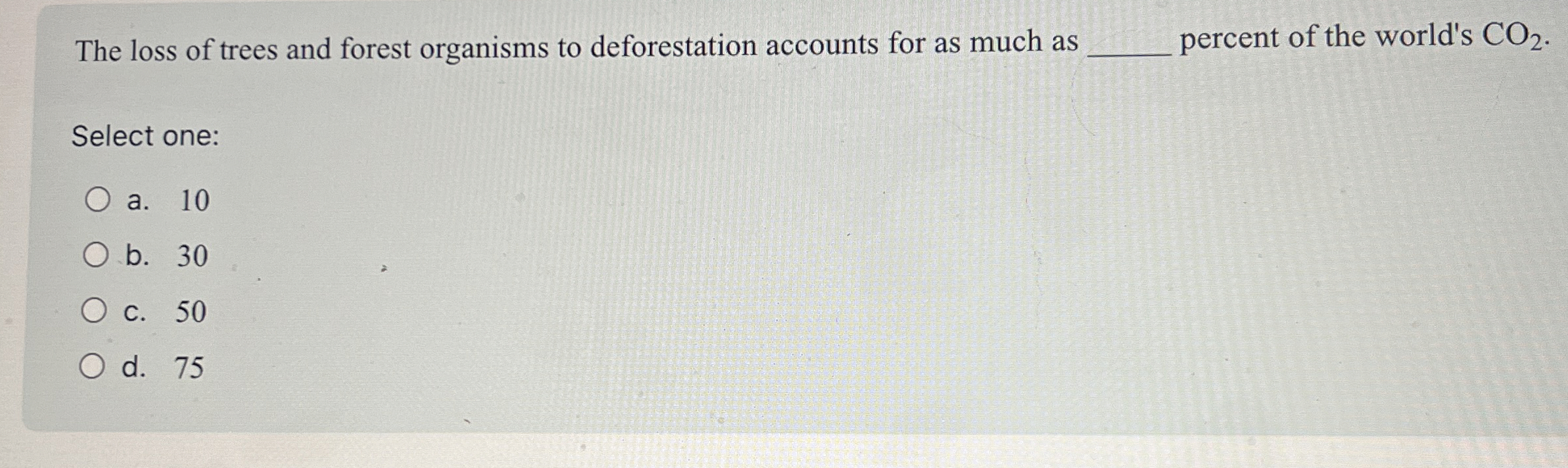 Solved The loss of trees and forest organisms to | Chegg.com