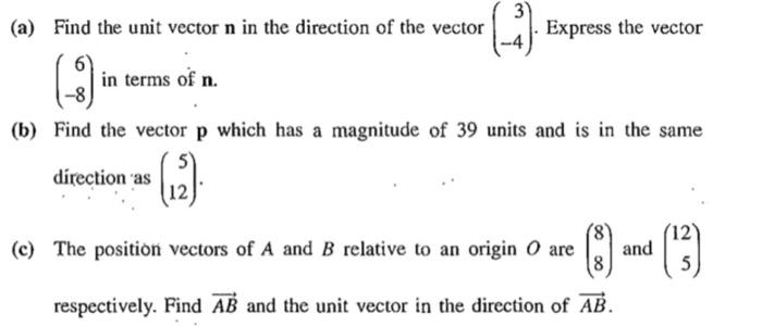 Solved 3 (a) Find the unit vector n in the direction of the | Chegg.com