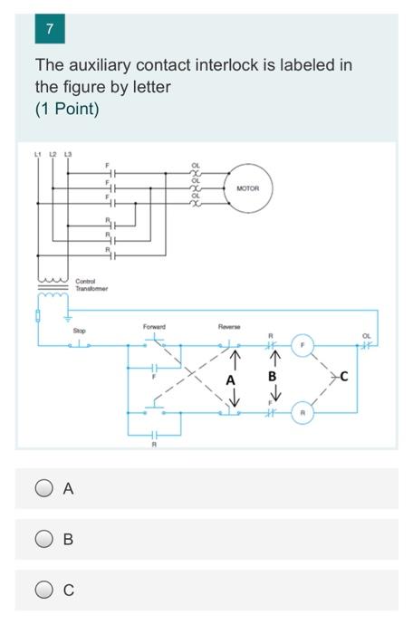 Solved 7 The auxiliary contact interlock is labeled in the | Chegg.com