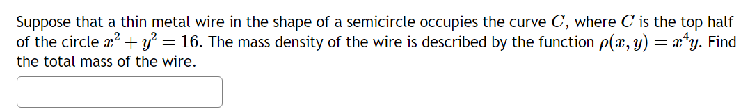 Solved 6.2 ﻿q9 ﻿Suppose that a thin metal wire in the shape | Chegg.com