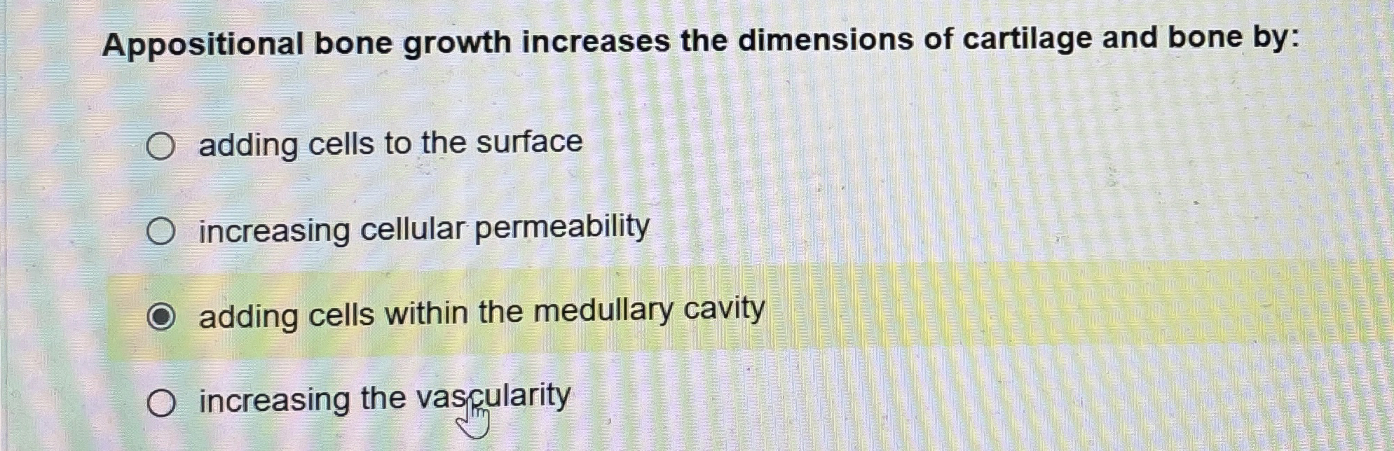 Solved Appositional bone growth increases the dimensions of | Chegg.com