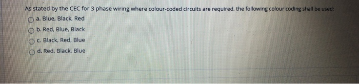 Solved As stated by the CEC for 3 phase wiring where | Chegg.com