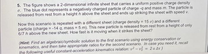 Solved 5. The figure shows a 2-dimensional infinite sheet | Chegg.com