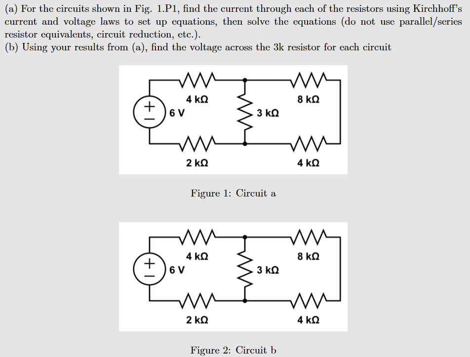 Solved (a) ﻿For the circuits shown in Fig. 1.P1, ﻿find the | Chegg.com