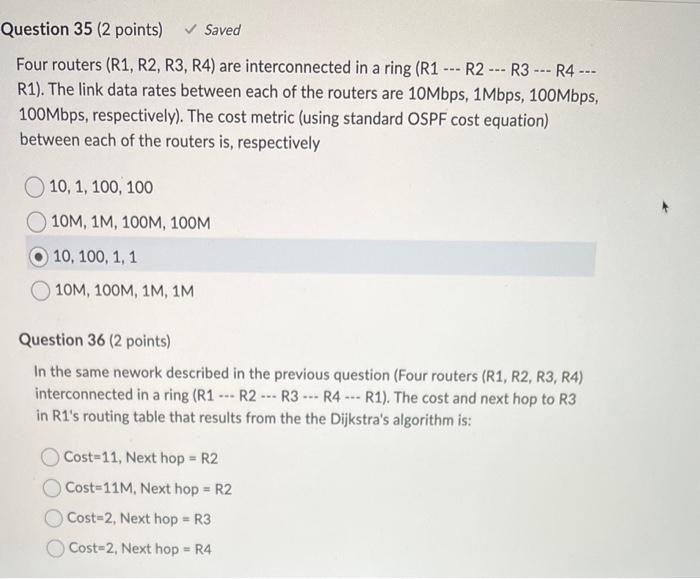Solved Four routers (R1,R2,R3,R4) are interconnected in a | Chegg.com
