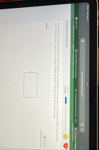 Solved 11:10PM Man May 12learn,hawkeslearning,comApple | Chegg.com
