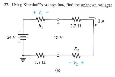Solved Using Kirchhoff's voltage law, find the unknown | Chegg.com