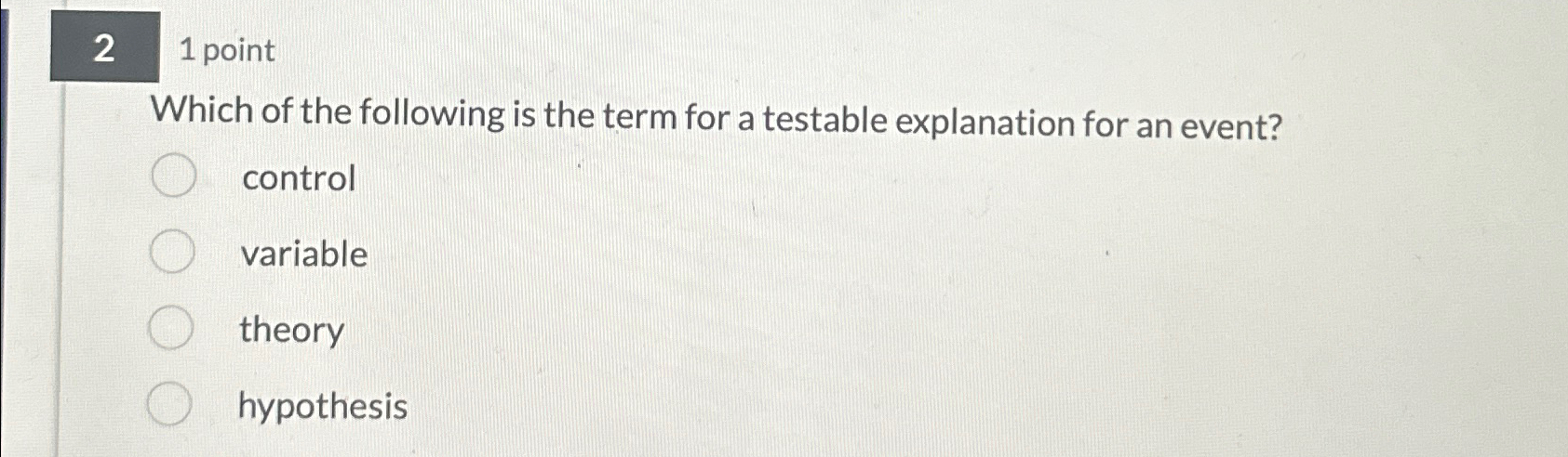 Solved 21 ﻿pointWhich of the following is the term for a | Chegg.com