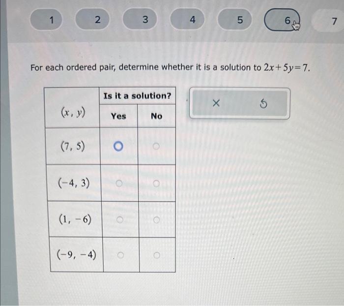 Solved For each ordered pair, determine whether it is a | Chegg.com