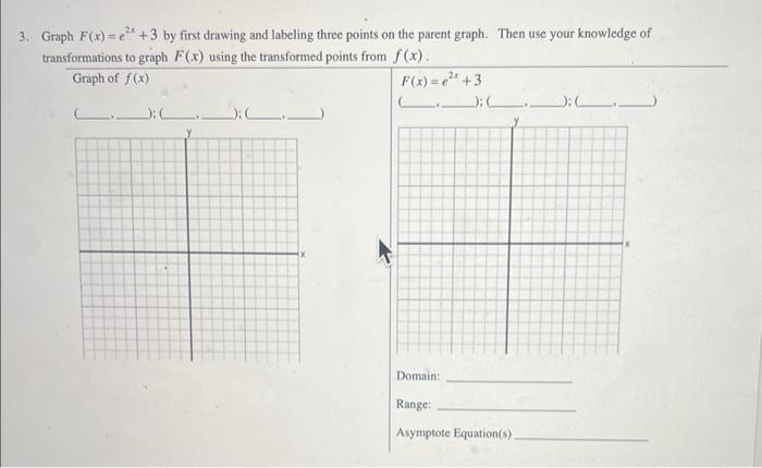 Solved 1. Graph F(x)=2x−5+1 by first drawing and labeling | Chegg.com