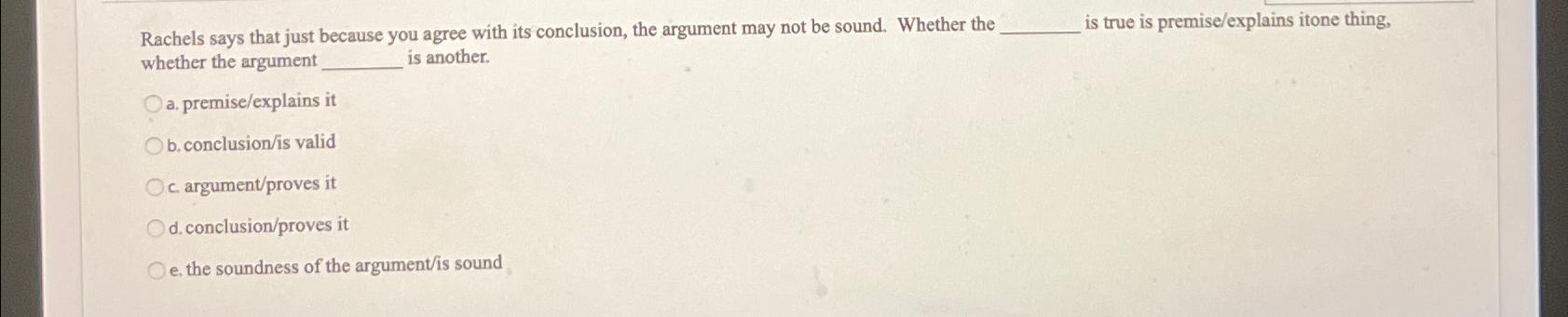 Solved Rachels says that just because you agree with its | Chegg.com
