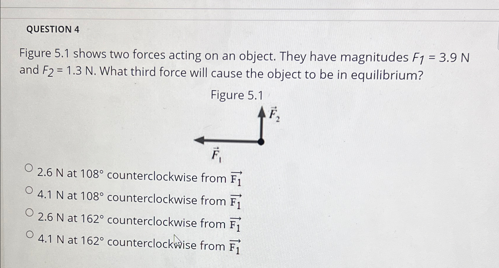 Solved QUESTION 4\\nFigure 5.1 shows two forces acting on an | Chegg.com