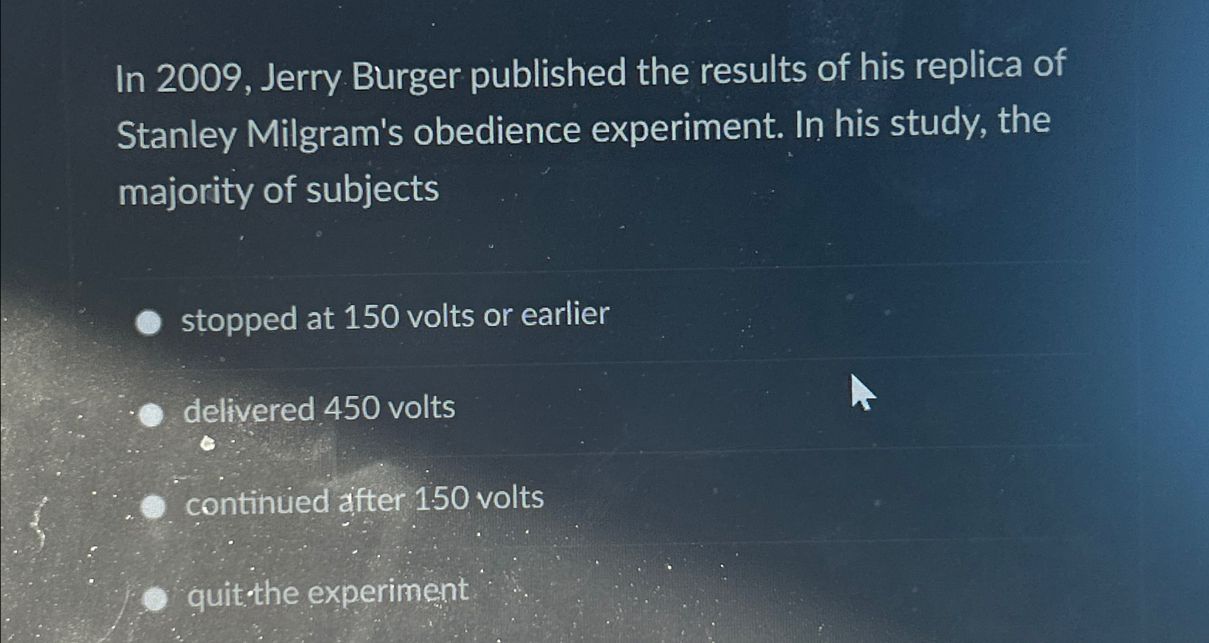 Solved In 2009, ﻿Jerry Burger published the results of his | Chegg.com