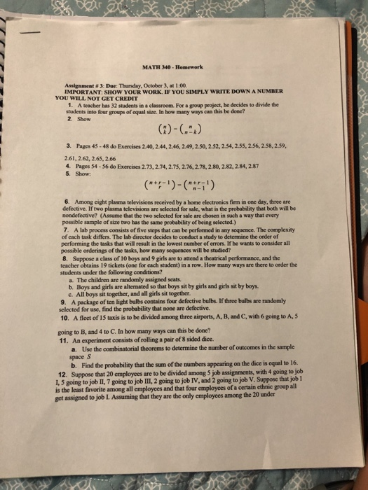 Solved MATH - Herwork Assignment 3D Thursday, October 3, at | Chegg.com