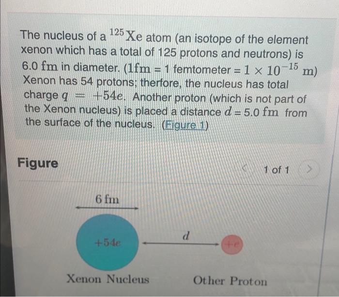 Solved The nucleus of a 125 Xe atom (an isotope of the | Chegg.com
