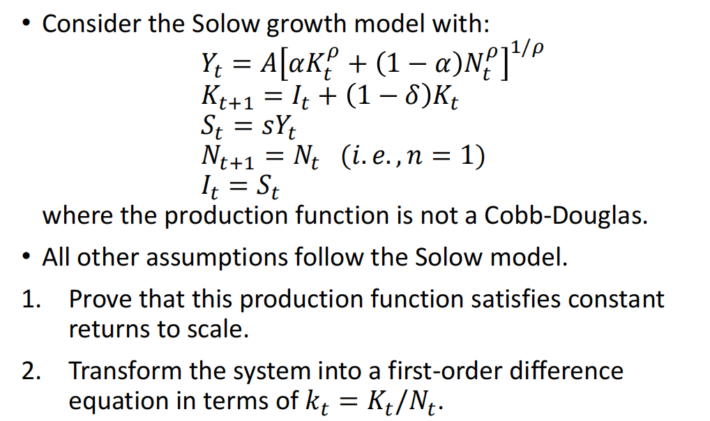 Solved Consider the Solow growth model | Chegg.com
