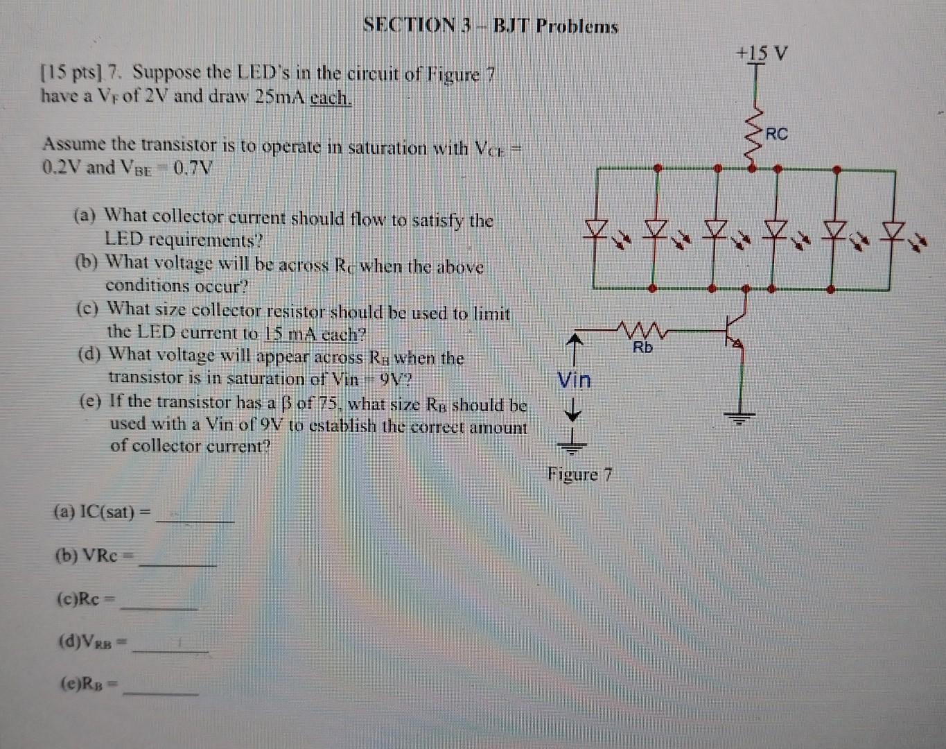 Solved [15 pts] 7. Suppose the LED's in the circuit of | Chegg.com