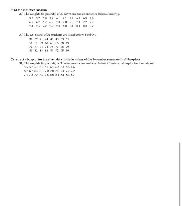 Solved Elementary Statistics Ch 3 Homework Find the mean for | Chegg.com