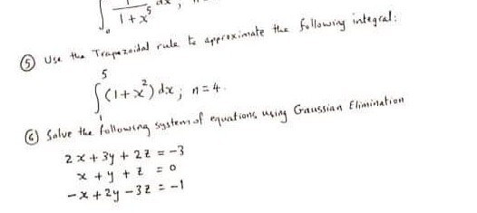 Solved following integral 6 Use the Trapezoidal rule to | Chegg.com