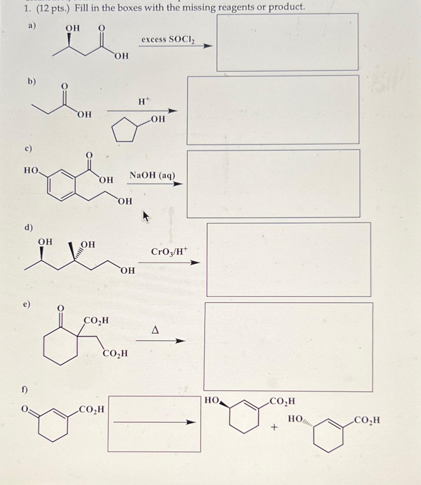 Solved (12 ﻿pts.) ﻿Fill in the boxes with the missing | Chegg.com