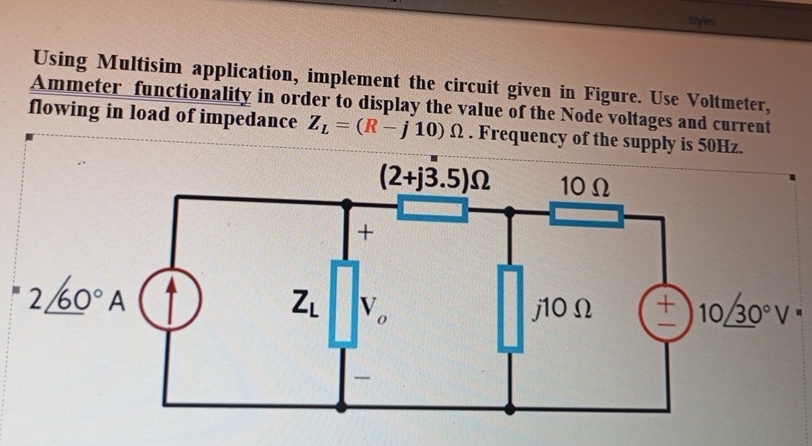 Solved Using Multisim application, implement the circuit | Chegg.com