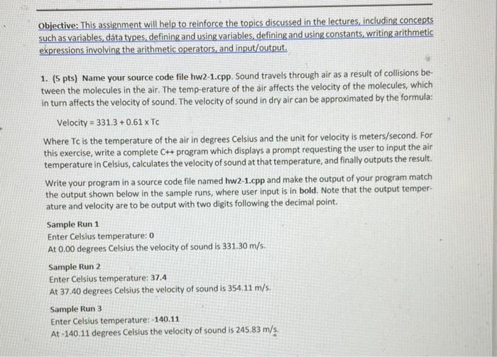 Solved Objective: This assignment will help to reinforce the | Chegg.com