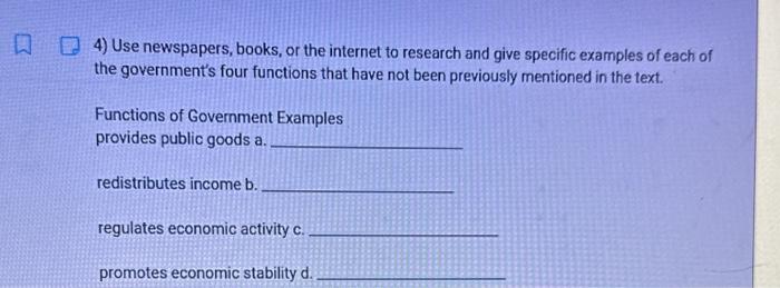 4) Use newspapers, books, or the internet to research | Chegg.com