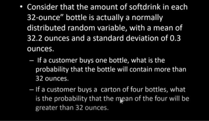 Solved Consider that the amount of softdrink in each | Chegg.com