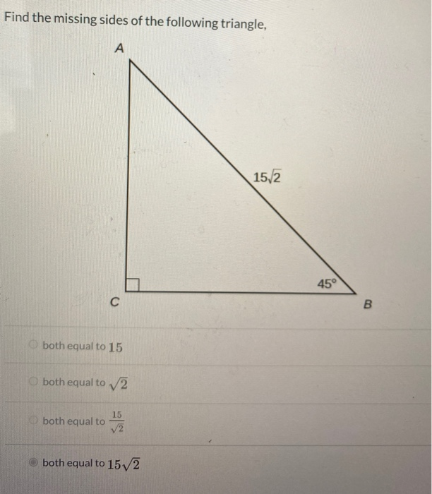 Solved Find the value of x in the following triangle, 10 X | Chegg.com