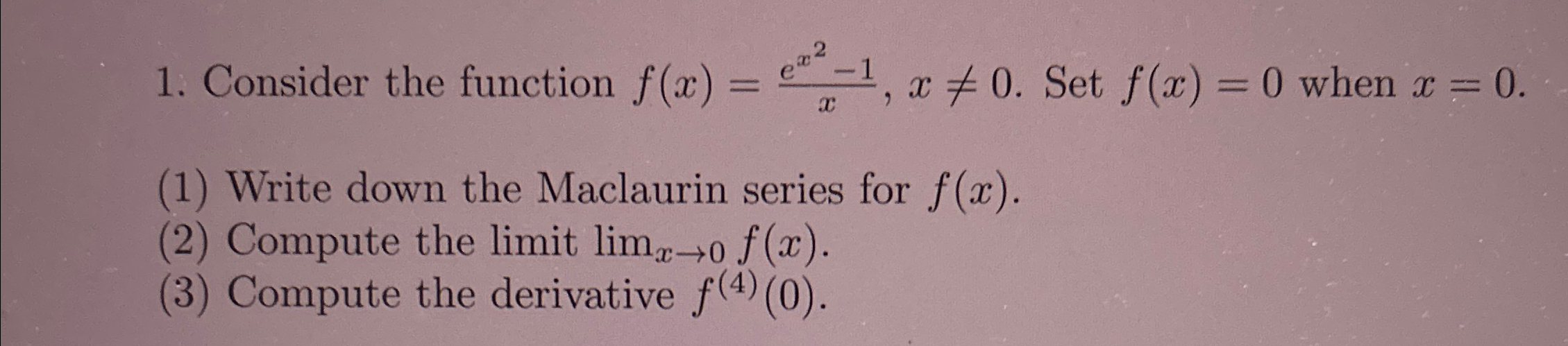 Solved Consider the function f(x)=ex2-1x,x≠0. ﻿Set f(x)=0 | Chegg.com