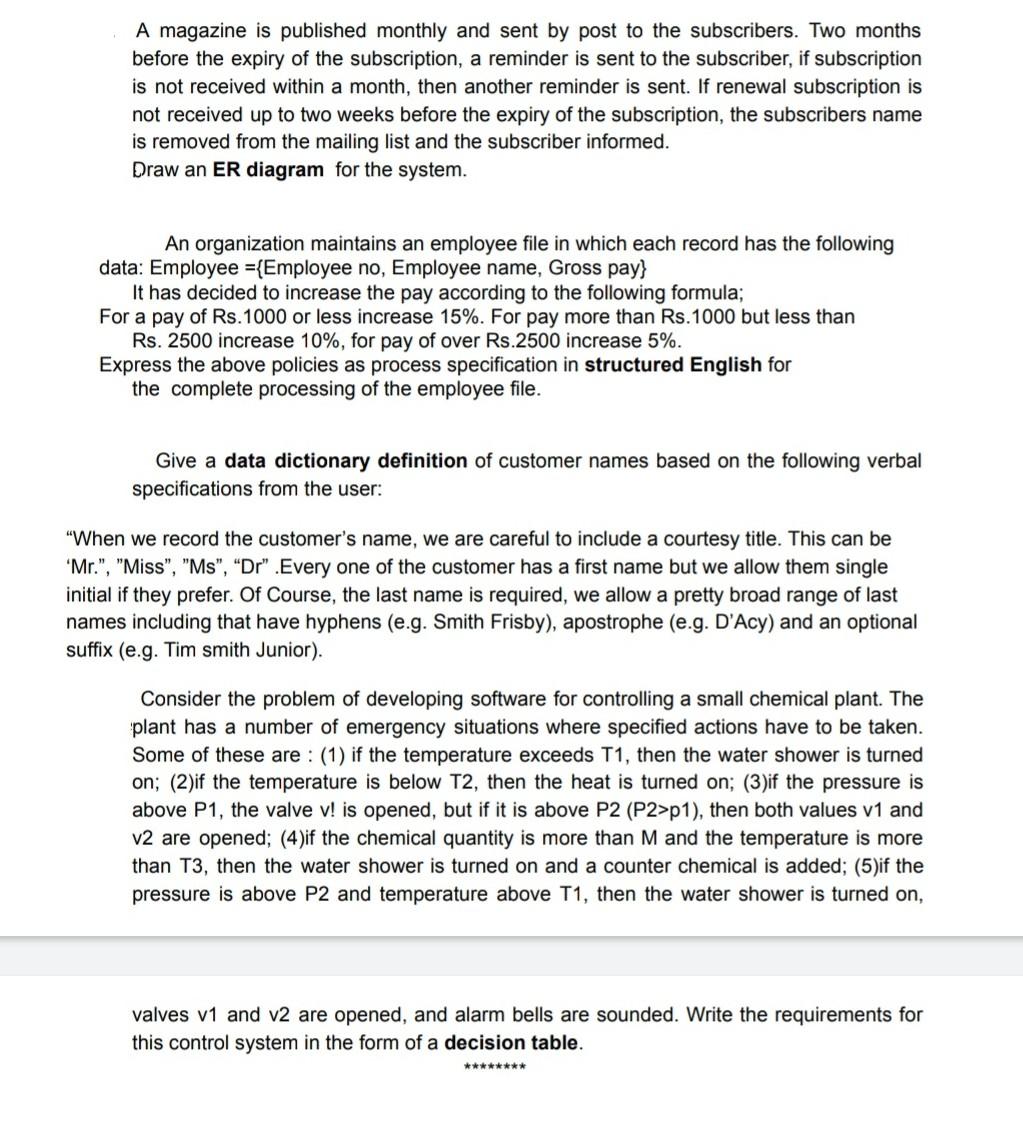 Solved A magazine is published monthly and sent by post to | Chegg.com