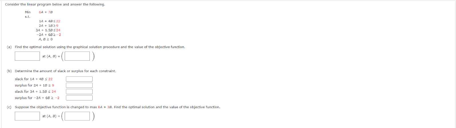 Solved Consider the linear program below and answer the | Chegg.com