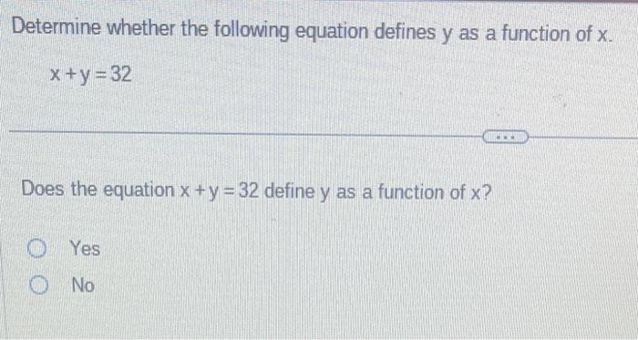 Solved Determine Whether The Following Equation Defines Y As