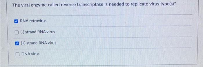 Solved The viral enzyme called reverse transcriptase is | Chegg.com