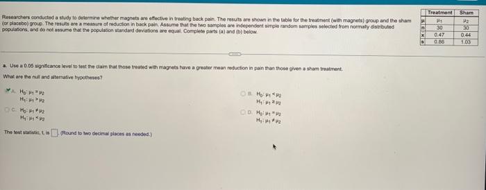 Solved Test Statistic P Valueconstruct A Confidence 4829