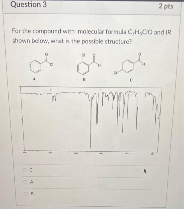 Solved For the compound with molecular formula C7H5ClO and | Chegg.com