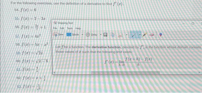 Solved For the following exercises, use the definition of a | Chegg.com